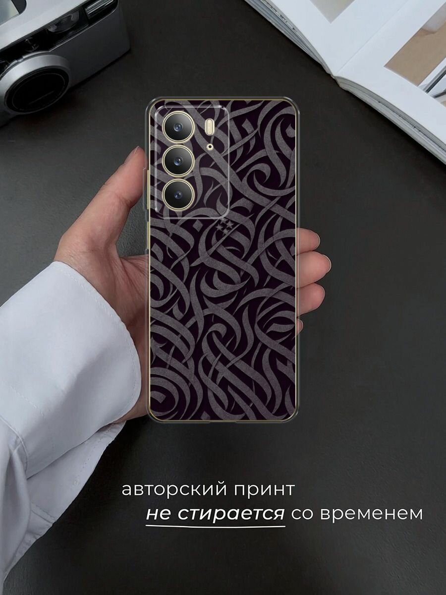Чехол на Realme C75 4G / Реалми C75 4G с принтом Металлическая паутина — фото 1