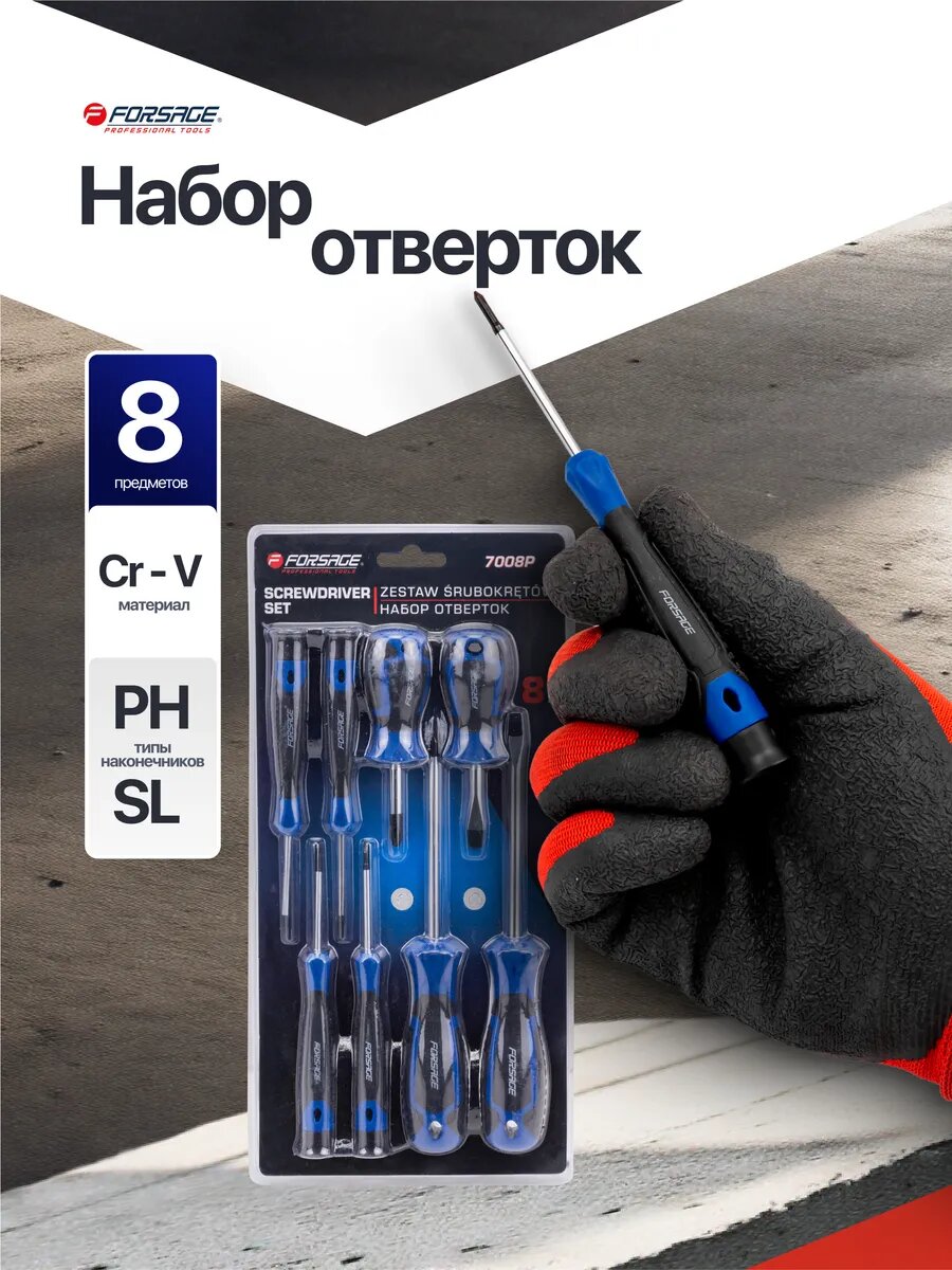 Набор отверток 8 предметов