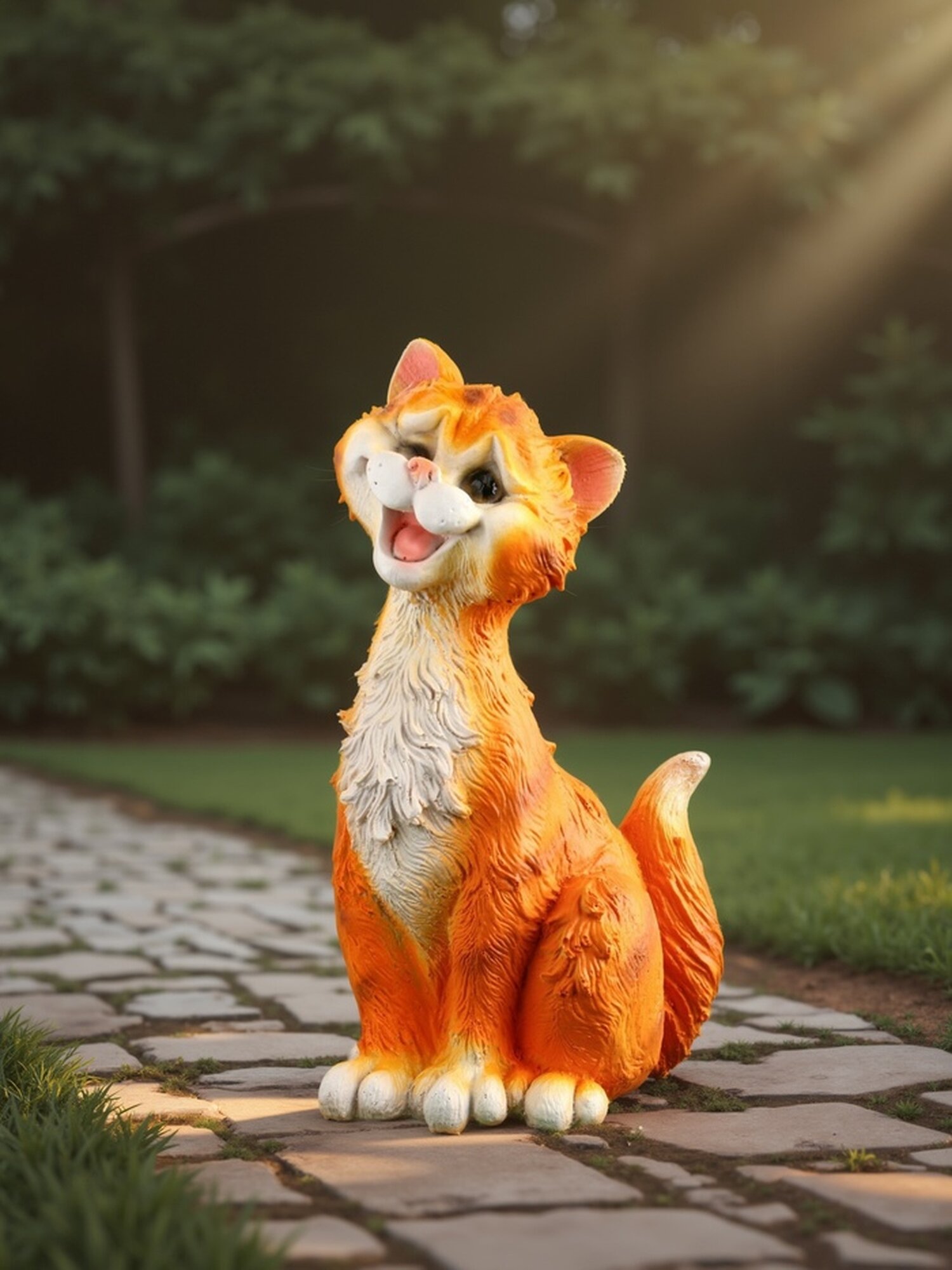 Садовая фигура Хорошие сувениры "Забавный рыжий кот", 11х14х25 см