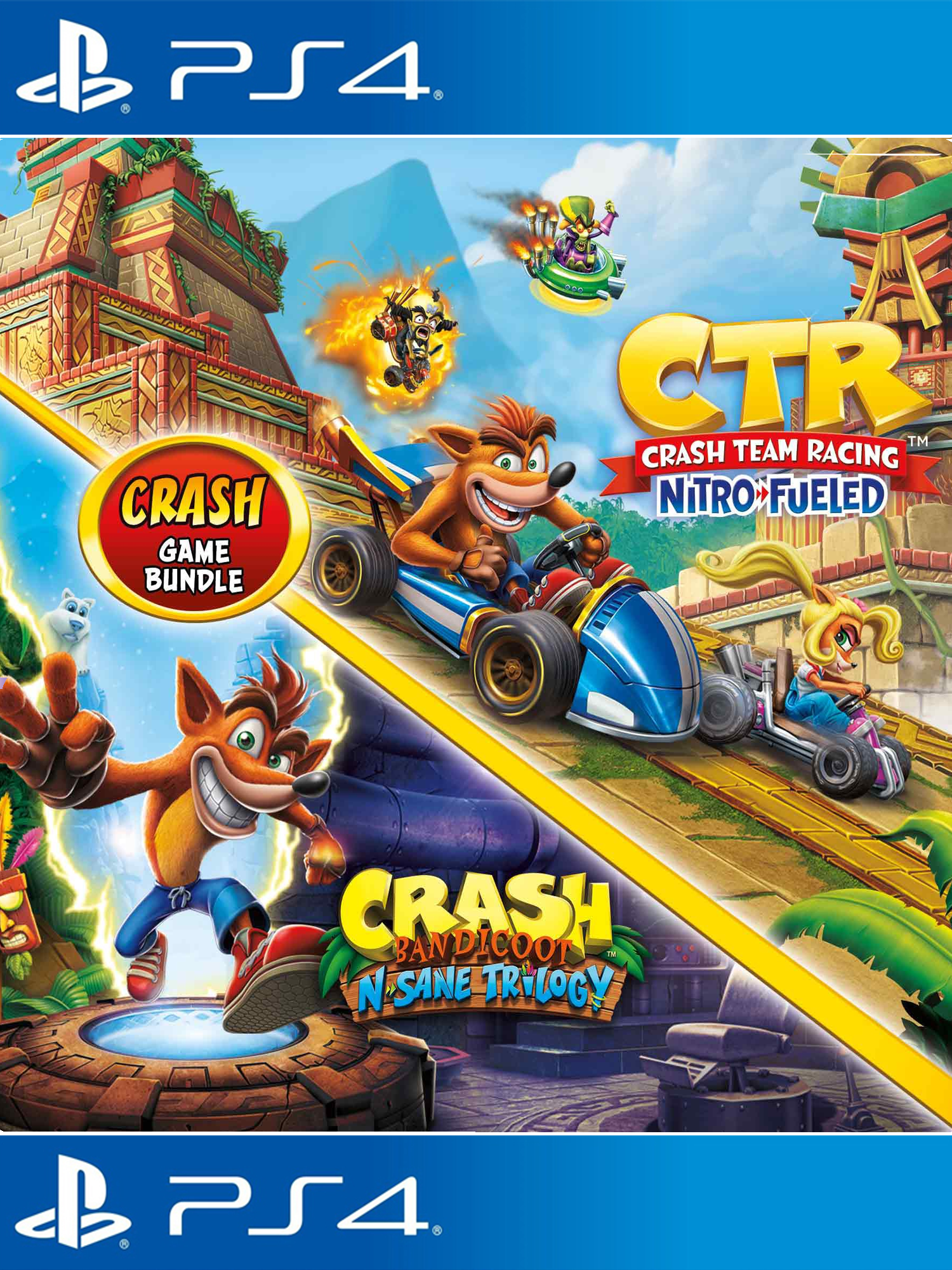 Игра Crash Bandicoot N. Sane Trilogy + CTR Nitro-Fueled, цифровая версия, PlayStation 4, Английский язык