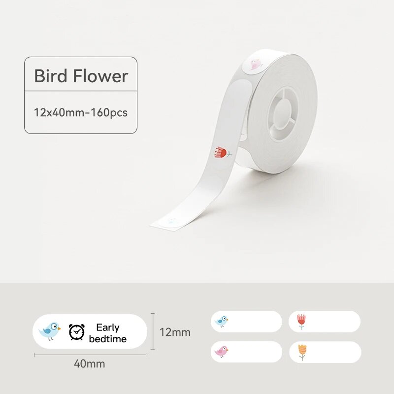 Этикетки для термопринтера Niimbot Белый, Bird 12x40-1 roll