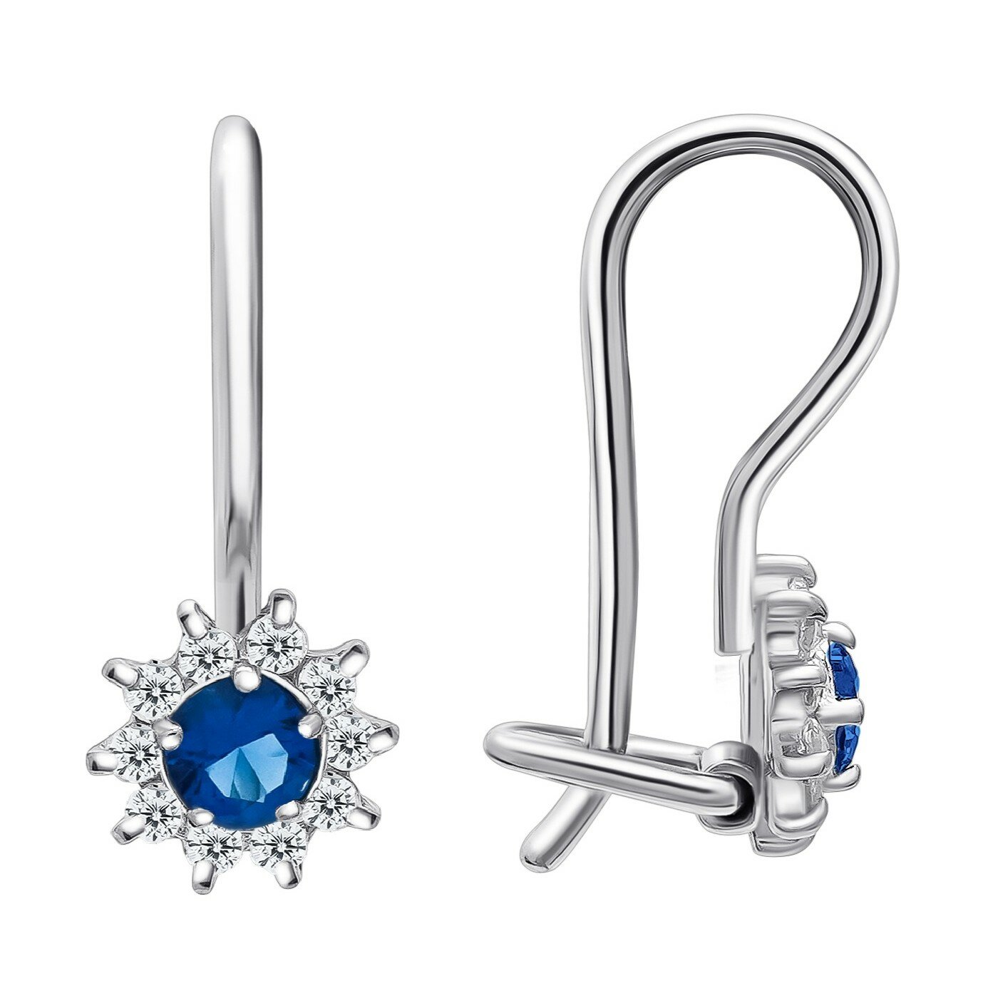 Серьги, серебро, 925 проба, фианит