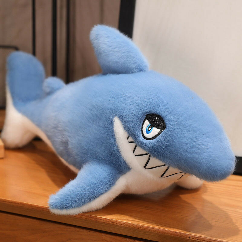 Игрушка плюшевая ultra soft giant shark realistic megalodon ocean plush for kids, синий, 45 см