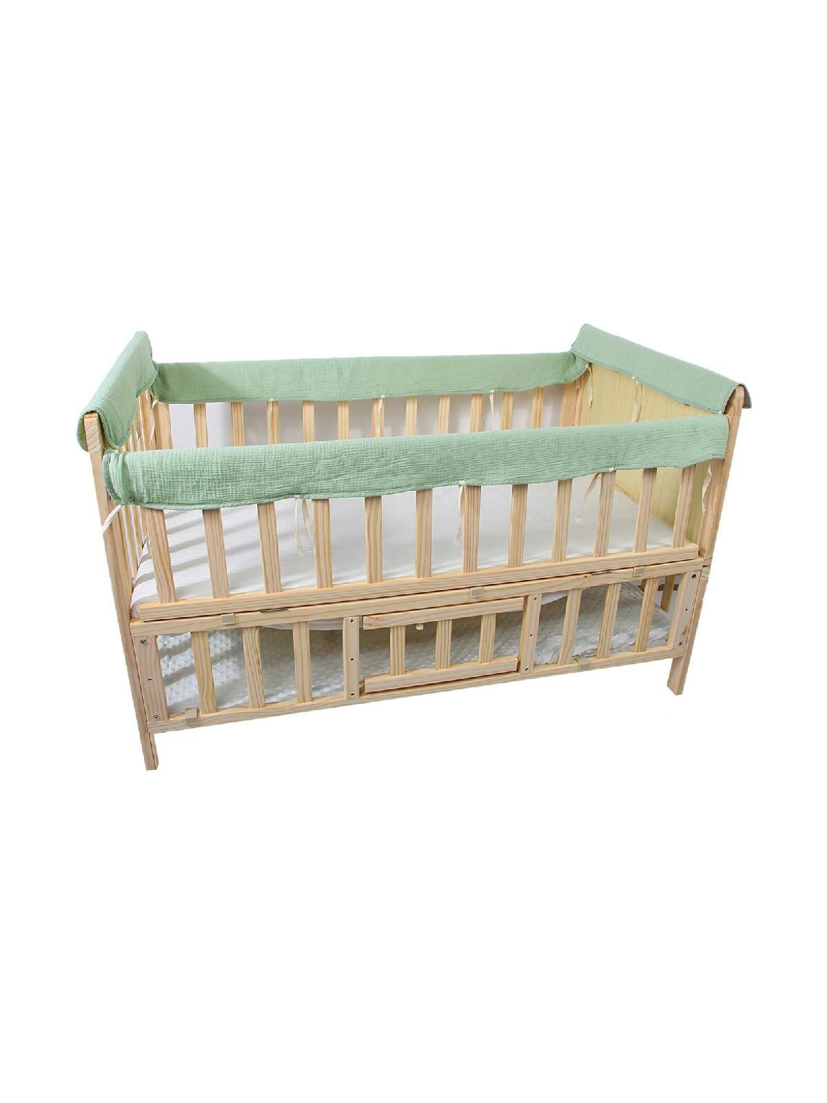 Накладки на бампер кроватки с завязками для защиты от жевания бортика детской кроватки