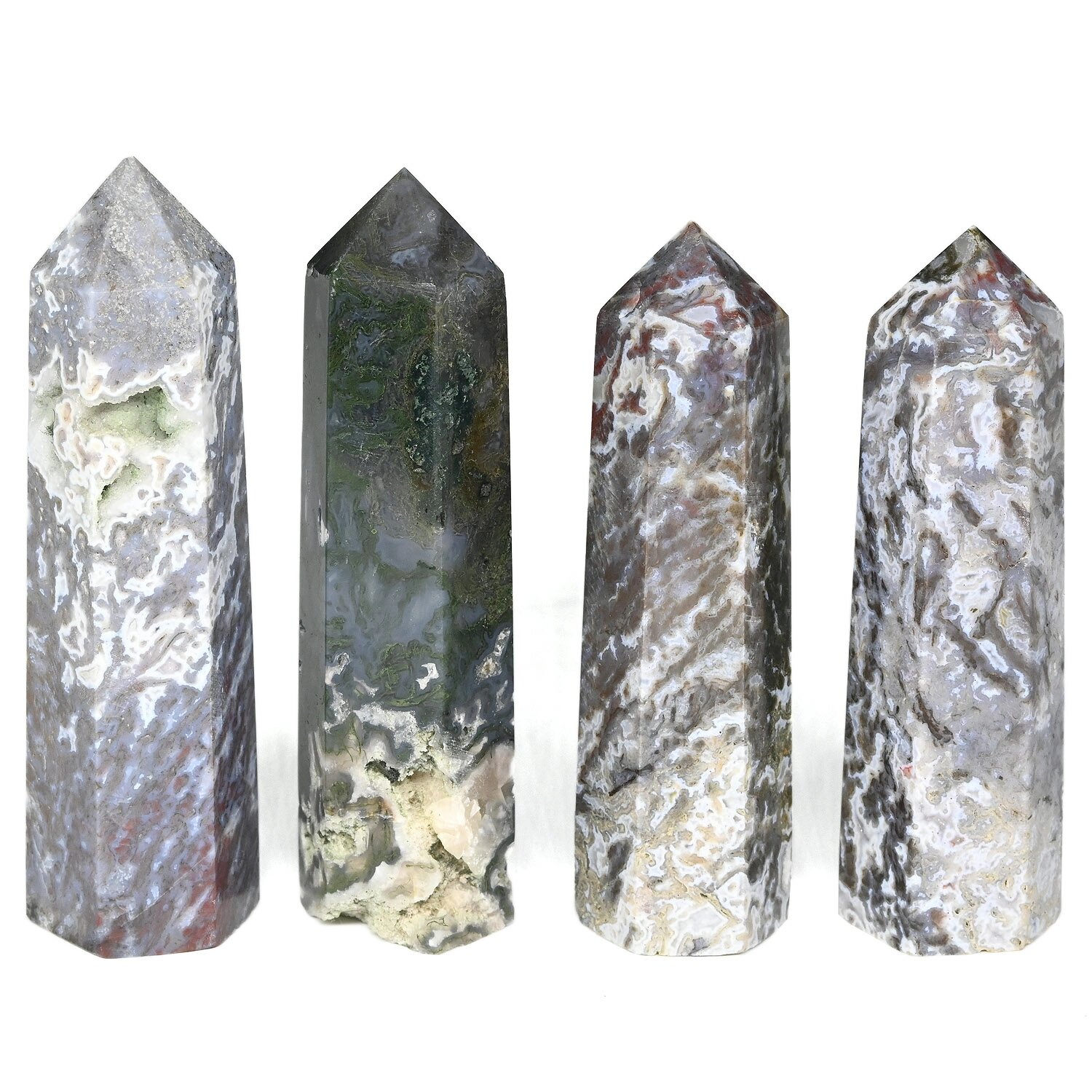 Кристалл из агата мохового "Карандаш" 23*23*88мм, 70-95г .