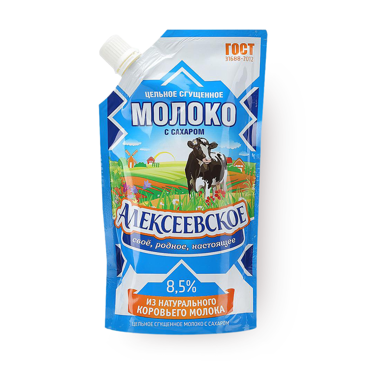 Сгущенное молоко Алексеевское цельное сгущенное с сахаром, 270 г