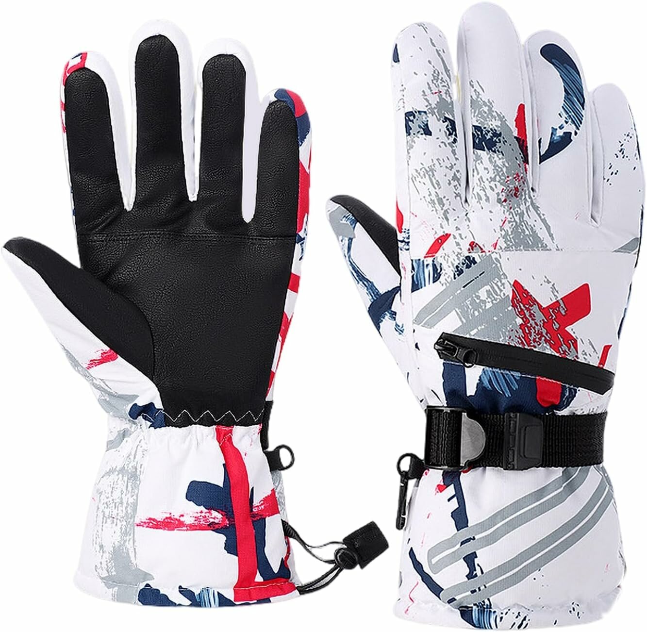 1 пара зимних перчаток для взрослых и детей, велосипедные перчатки, ветрозащитные теплые перчатки, удерживающие тепло, антискользящие, с высокой степенью трения ладони, водонепроницаемые, полноразмерные перчатки для катания на лыжах, велоспорта,