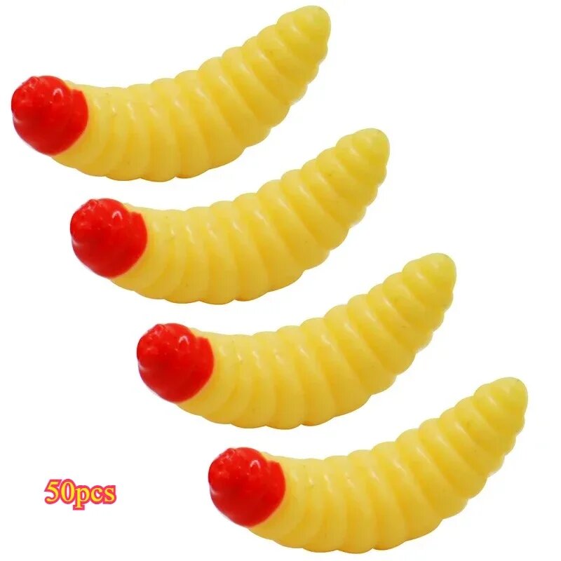 50/100 шт, рыболовная приманка, реалистичная червь, личинка, гриб, хлеб, жучок, искусственная мягкая приманка, приманки для дождевых червей, запах, добавка для креветок, окунь, карп