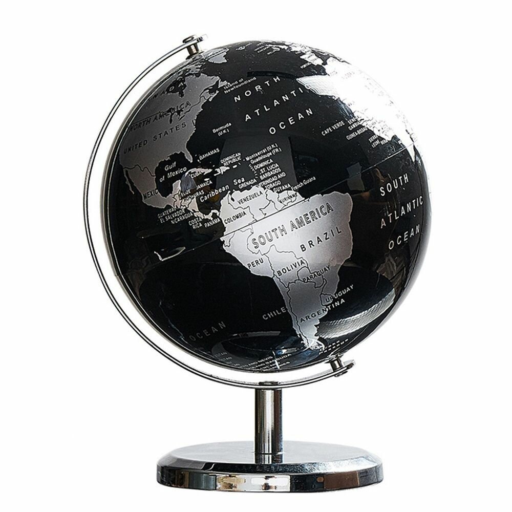 Эксклюзивный глобус мира в черном и золотом исполнении с вращением