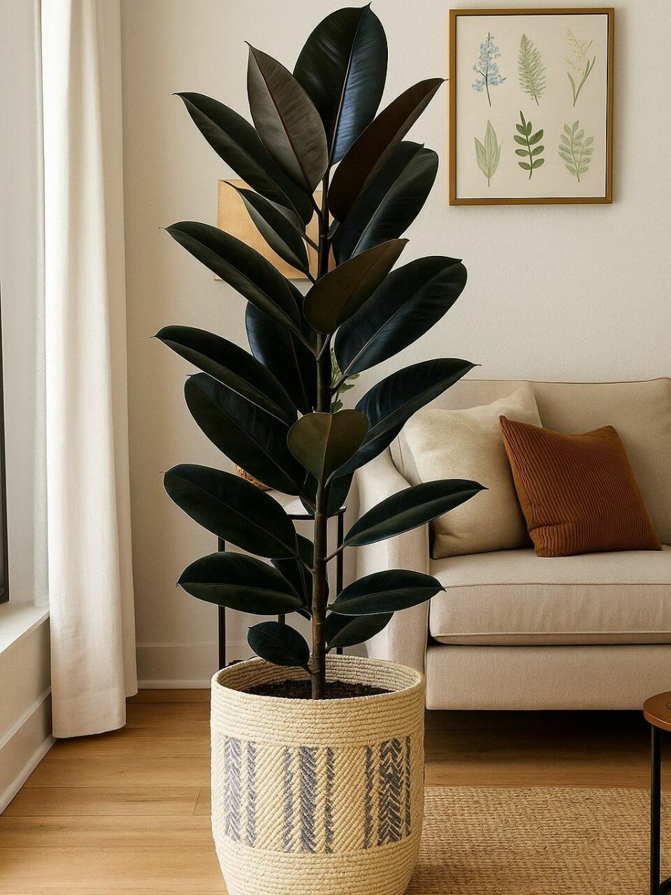 Фикус Эластика GREEN TOWN, многолетнее, комнатное, умеренная влажность воздуха