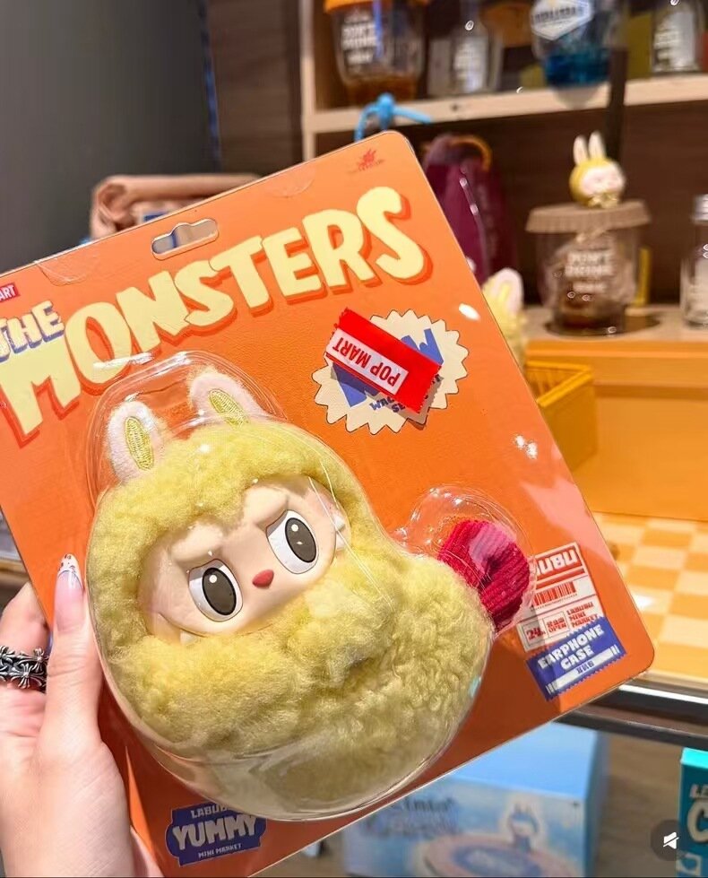 Плюшевая игрушка LABUBU с жареными креветками, юго-восточная Азия, милая сумка для наушников, модный подвесной плюшевый игрушечный Labubu