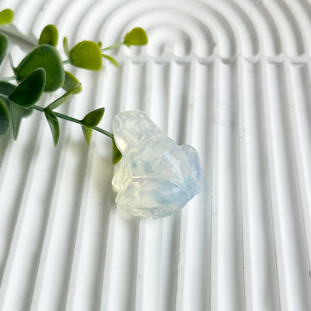 1 шт, резная ручная работа, статуя лягушки из натурального хрусталя, Рейки, изысканный драгоценный камень, фигурка животного ручной работы для домашнего декора