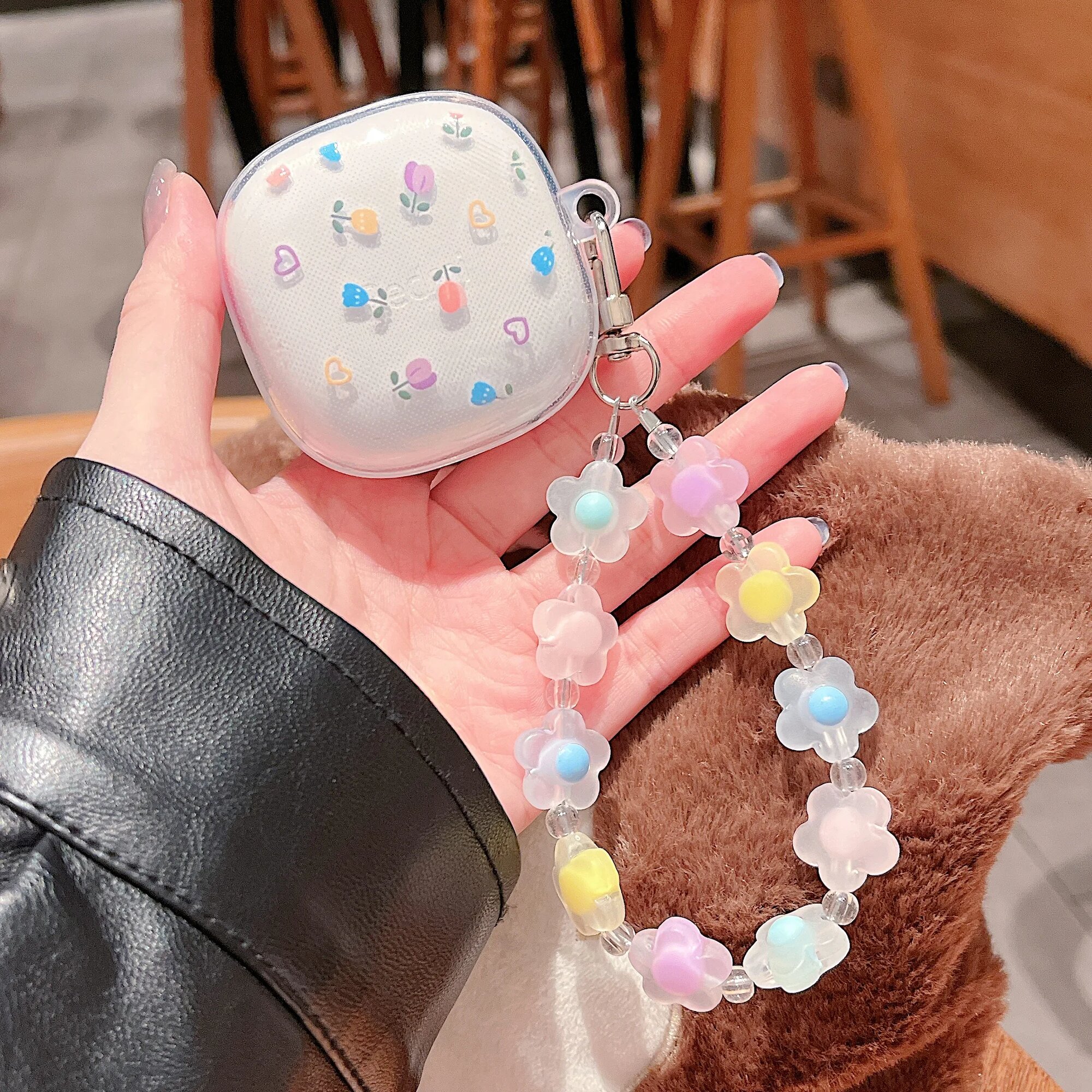 Для Xiaomi Redmi Buds 6 Play 3D наушники с вишневой бабочкой, мягкий чехол для наушников Redmi Buds 6 play, коробка для наушников с брелоком