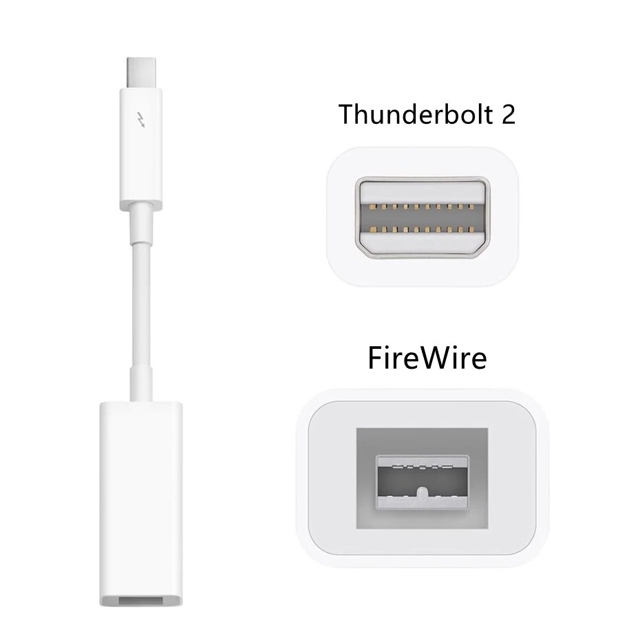 9-контактный адаптер Thunderbolt 2 к FireWire 800 Thunderbolt2 к Fire 1394B, подходит для компьютеров Mac, оснащенных портами Thunderbolt
