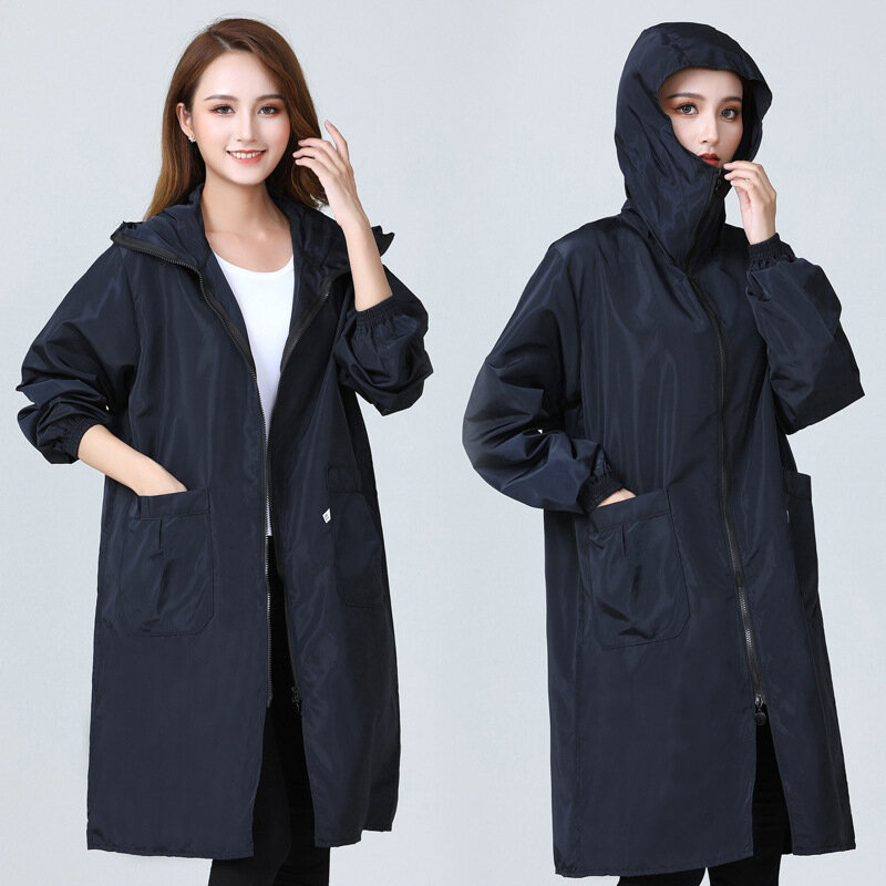 Удлиненный фартук для взрослых, рабочая одежда для дома и кухни, водонепроницаемый, маслостойкий, длинный рукав, модный фартук для женщин на весну и осень