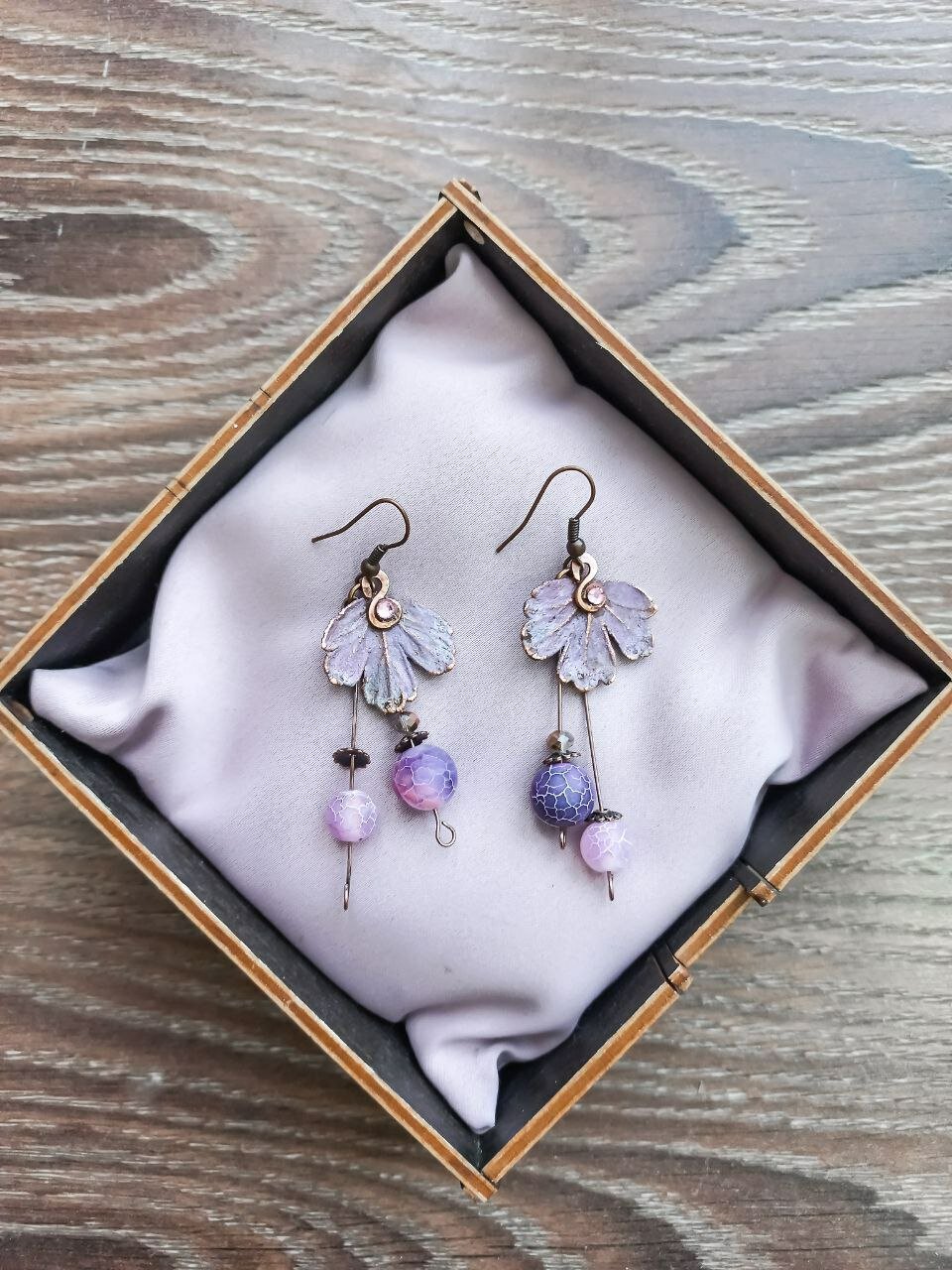 Серьги, искусственный камень