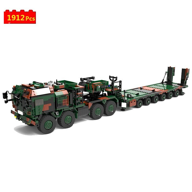Военная серия Мировая война 8×8 немецкий HX 81Elephant Tank Tractor Truck DIY модель строительный блок кирпич игрушка подарок блок (зеленый)