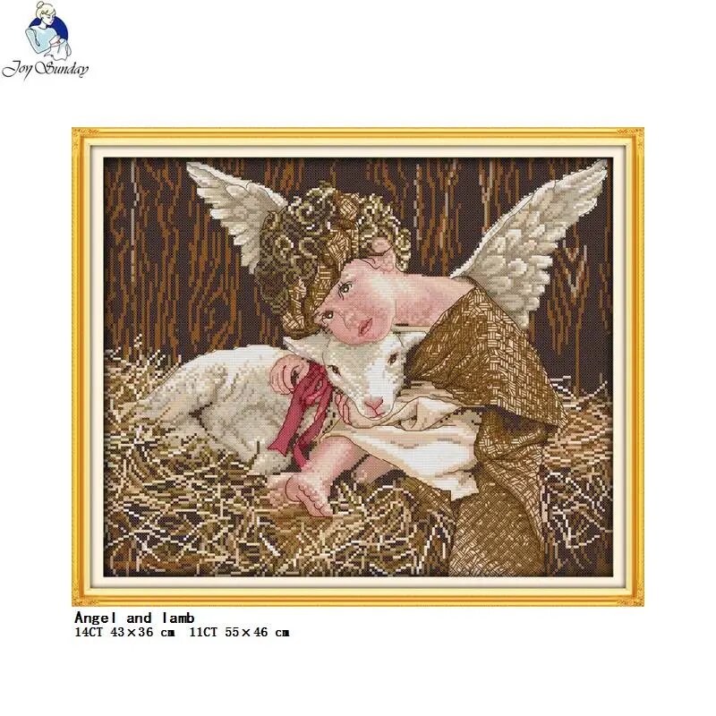 Набор для вышивки крестом Joy Sunday "Ангел с крыльями" R510, 14CT Printed Cloth