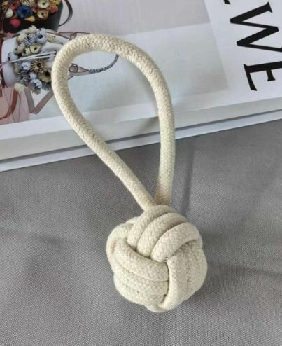 Стоппер из джута Шарик на ручку Декоративный дверной стопор 1 шт.