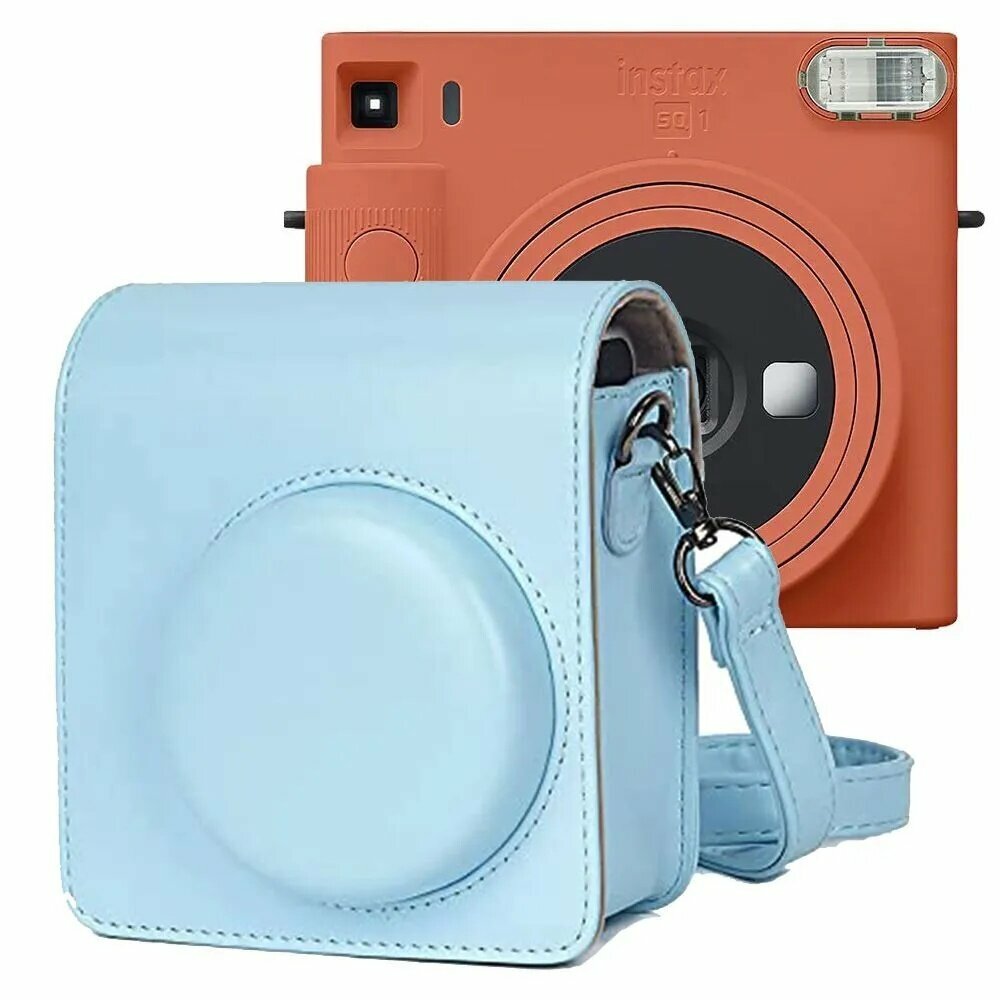 Защитный чехол для фотоаппарата мгновенной печати Fujifilm Instax Square SQ1 Мягкая сумка из искусственной кожи с регулируемым плечевым ремнем