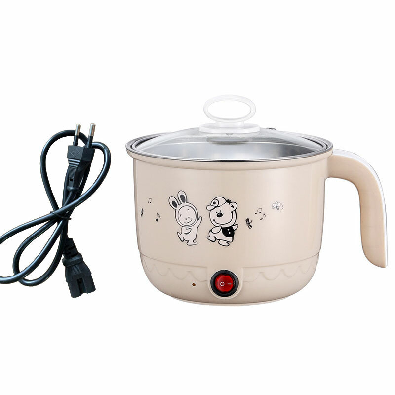 Многофункциональный электрический мини-пот для готовки 1.8L нержавеющая сталь пароварка лапша суповарка горячий горшок Розовый1 Розовый2 Розовый3 Розовый4 Синий1 Синий2 Синий3 Синий4 Бежевый1 Бежевый2 Бежевый3 Бежевый4 450W 220V