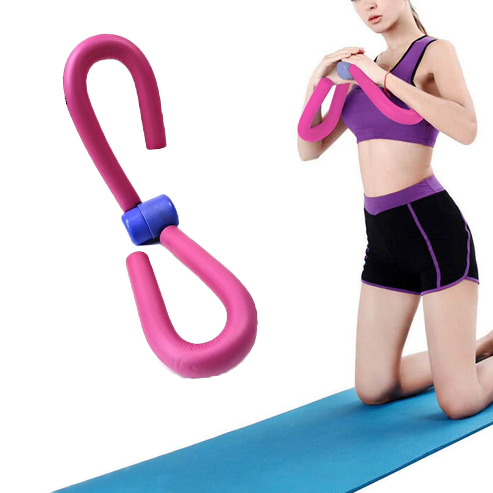 Тонер для бедер и ягодиц, ножек, рук, тренажер для ног, домашний фитнес-инструмент для похудения, тонких бедер, многофункциональный подтяжник для ног розового цвета, материал ПВХ/пена/усиленный пружин, нетто-вес 350 г, размер упаковки 27*16*11 см, в