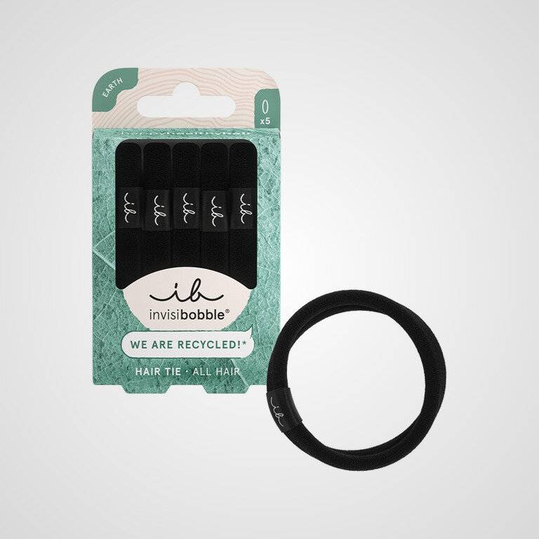 Эластичная резинка для волос HAIR TIE EARTH BLACK INVISIBOBBLE HAIR TIE EARTH BLACK Резинки для волос 5 шт