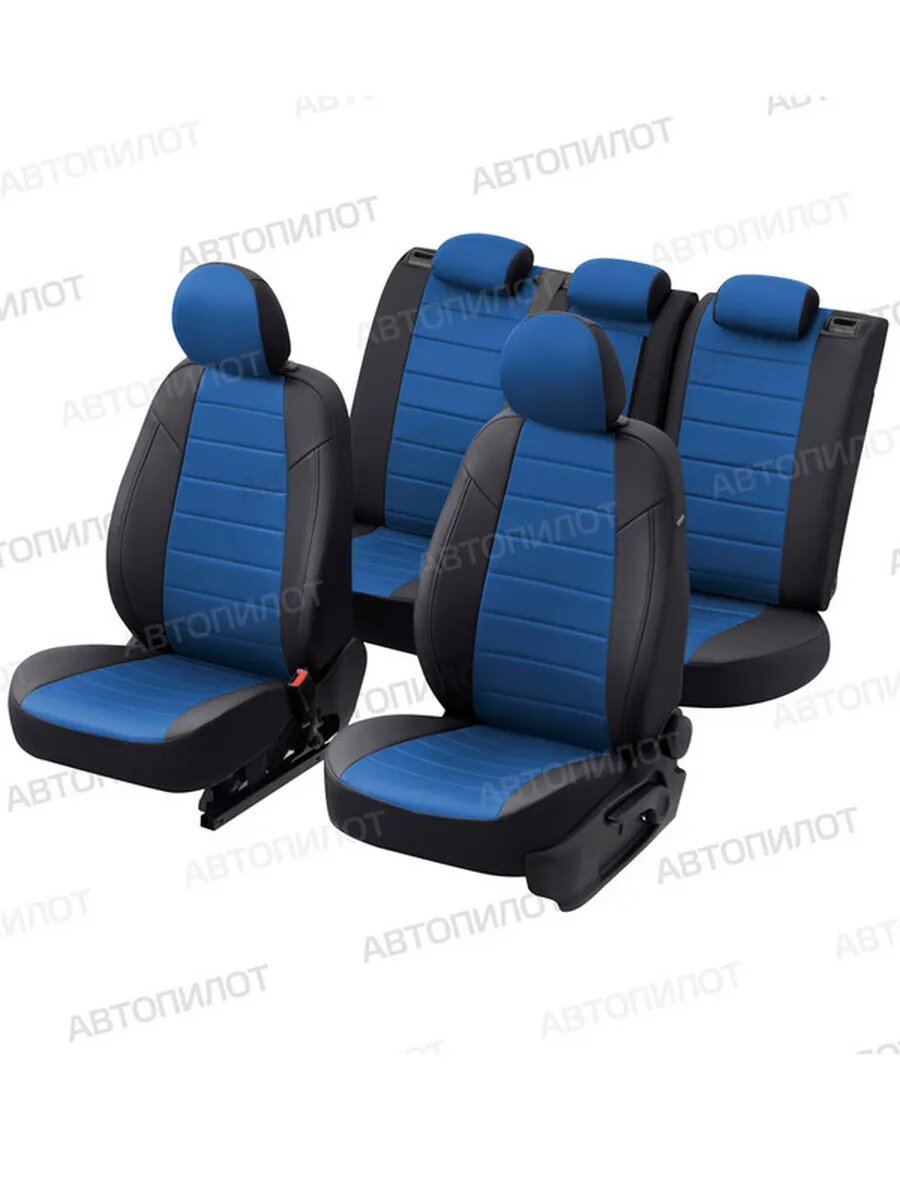 Чехлы на сиденья из алькантары, чёрно-синие: OMODA C5 (22-)