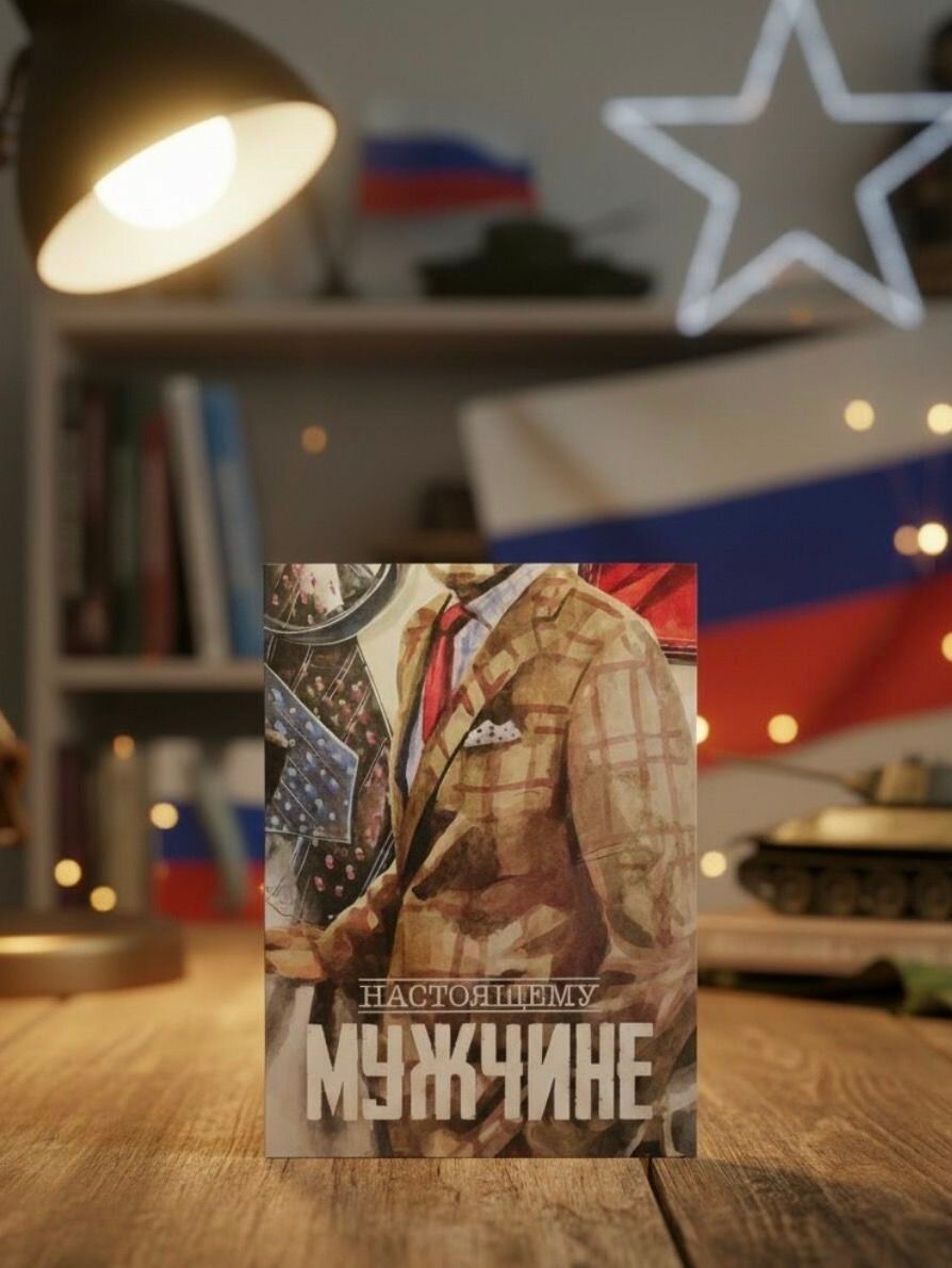 Открытка Настоящему мужчине ( с шоколадками)