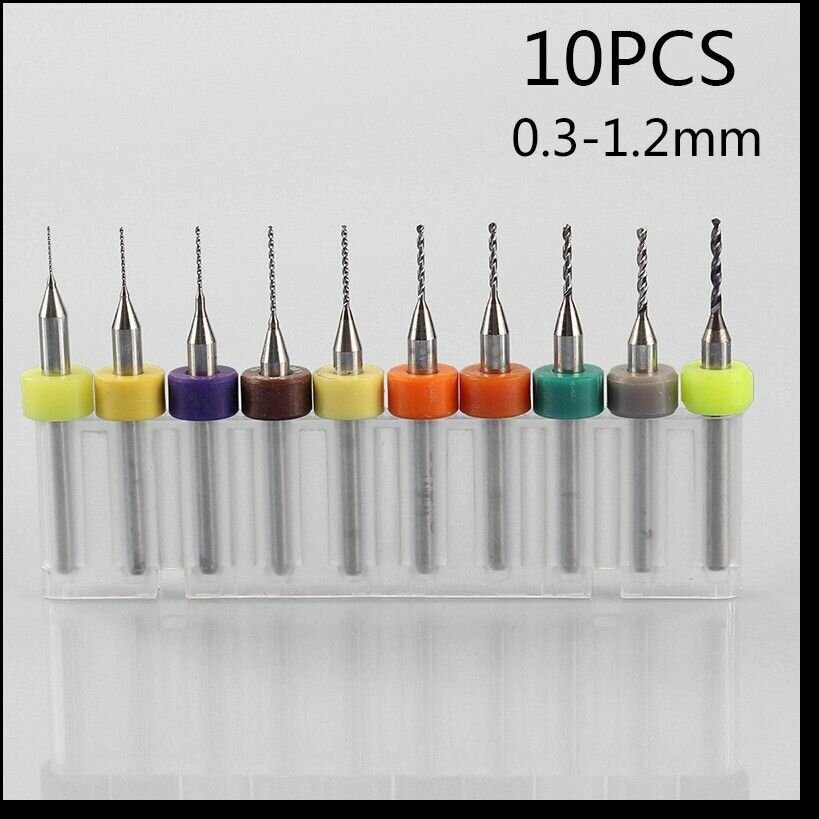 10 шт./Компл. 0,3-1,2 мм сверла из вольфрамовой стали печатная плата сверло