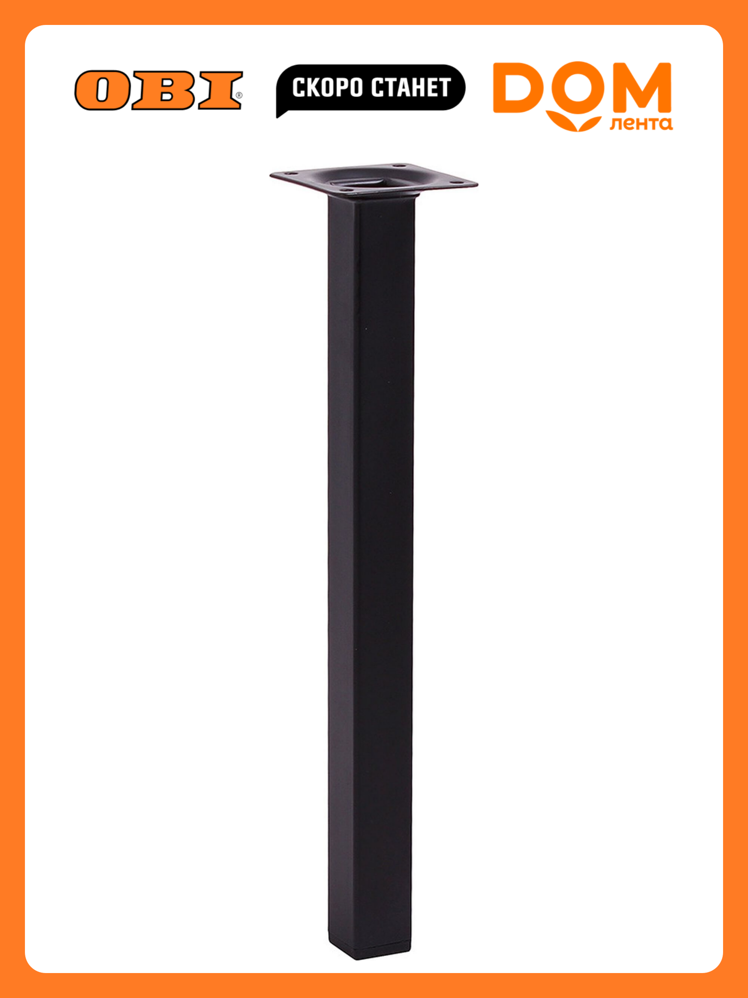 Мебельная ножка Larvij L61S30BL25 сталь черный 300 мм