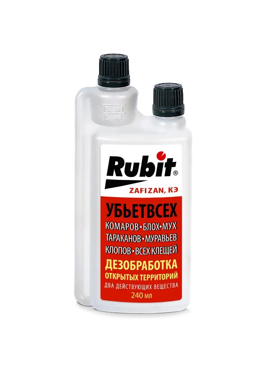 Средство от клещей, комаров, блох, мух, тараканов, муравьев зафизан 240мл (10) Рубит