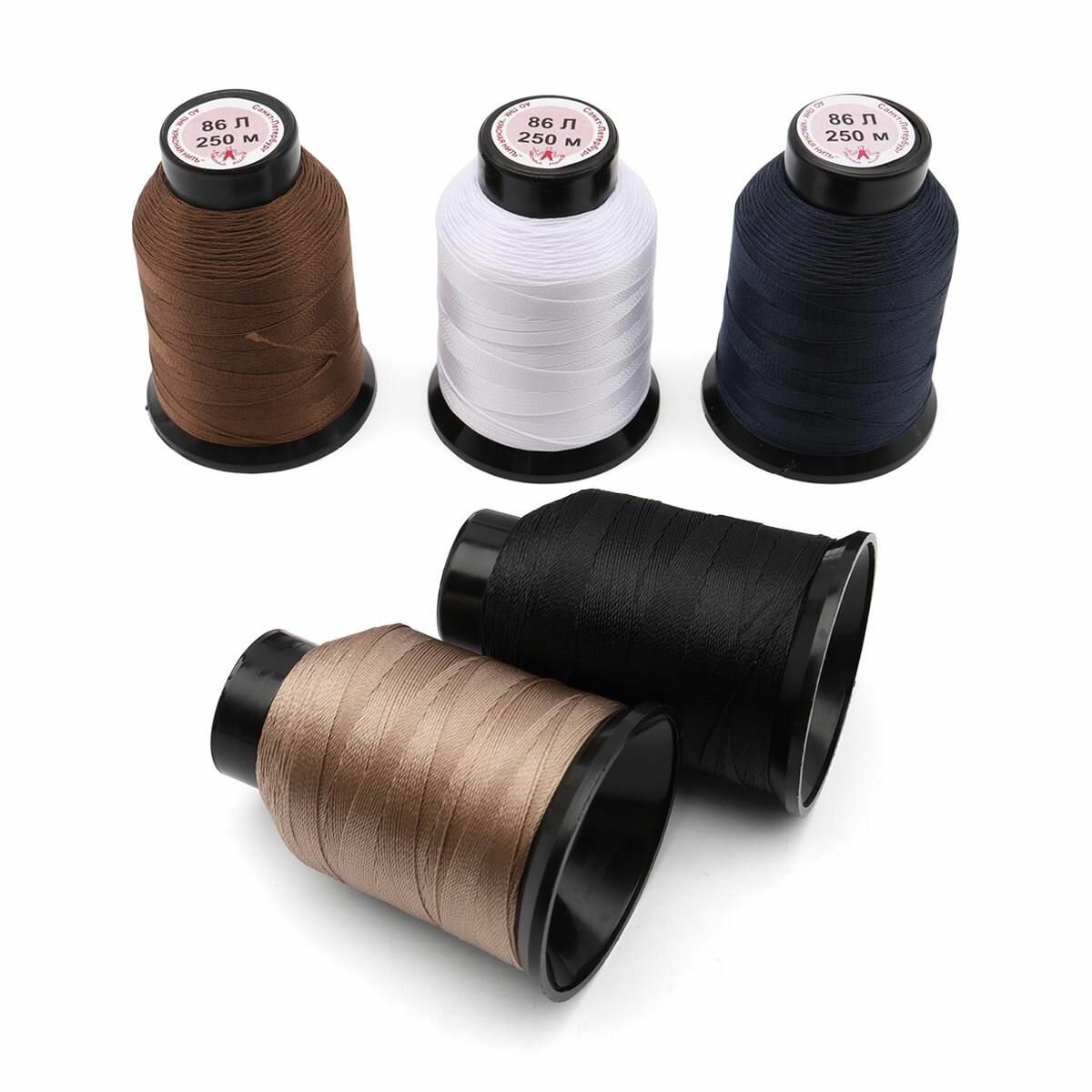Набор ниток Красная нить 86 Л 250 м, ассорти, 5 шт