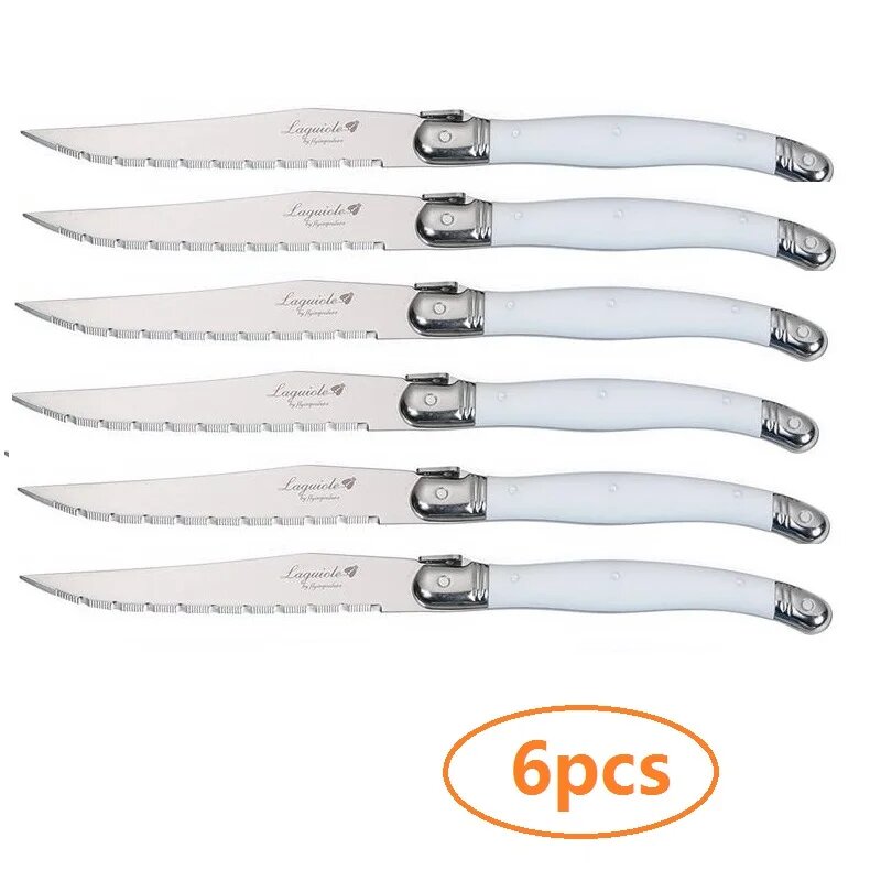 Набор ножей для стейка Laguiole 6 шт. Белый, 6pcs White