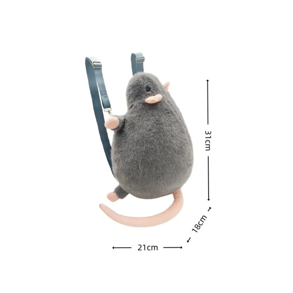 Новый мультяшный цветок, ветка, крыса, рюкзак, цветочная ветка, крыса, милый реалистичный рюкзак с мышкой, мягкая фигурка животного