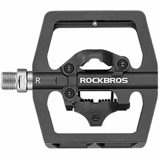 Rockbros Педали алюминиевые, черные, контактные с платформой