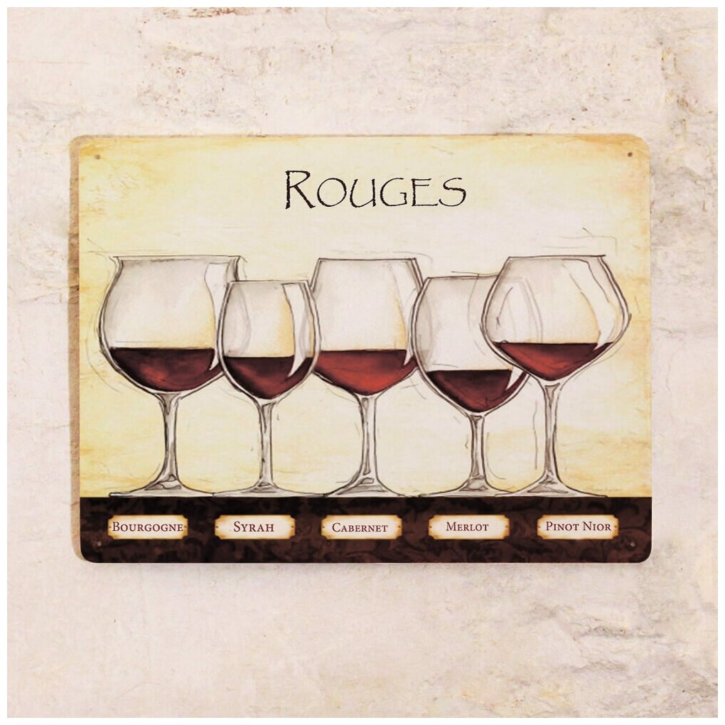 Жестяная табличка Rouges, металл, 20х30 см