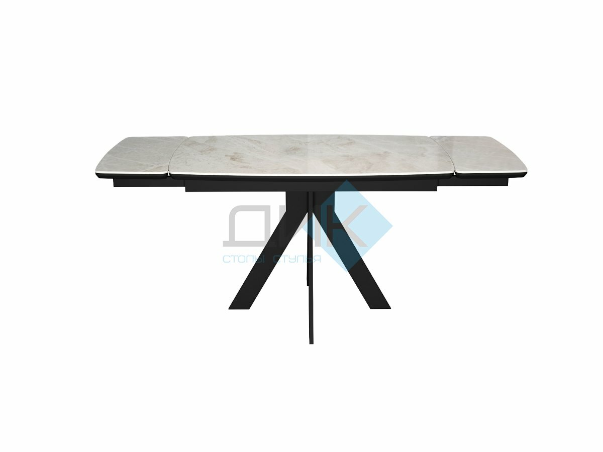 Стол DikLine DKU120 Керамика Italian Grey (глянец серый)/подстолье черное/опоры черные (2 уп.)