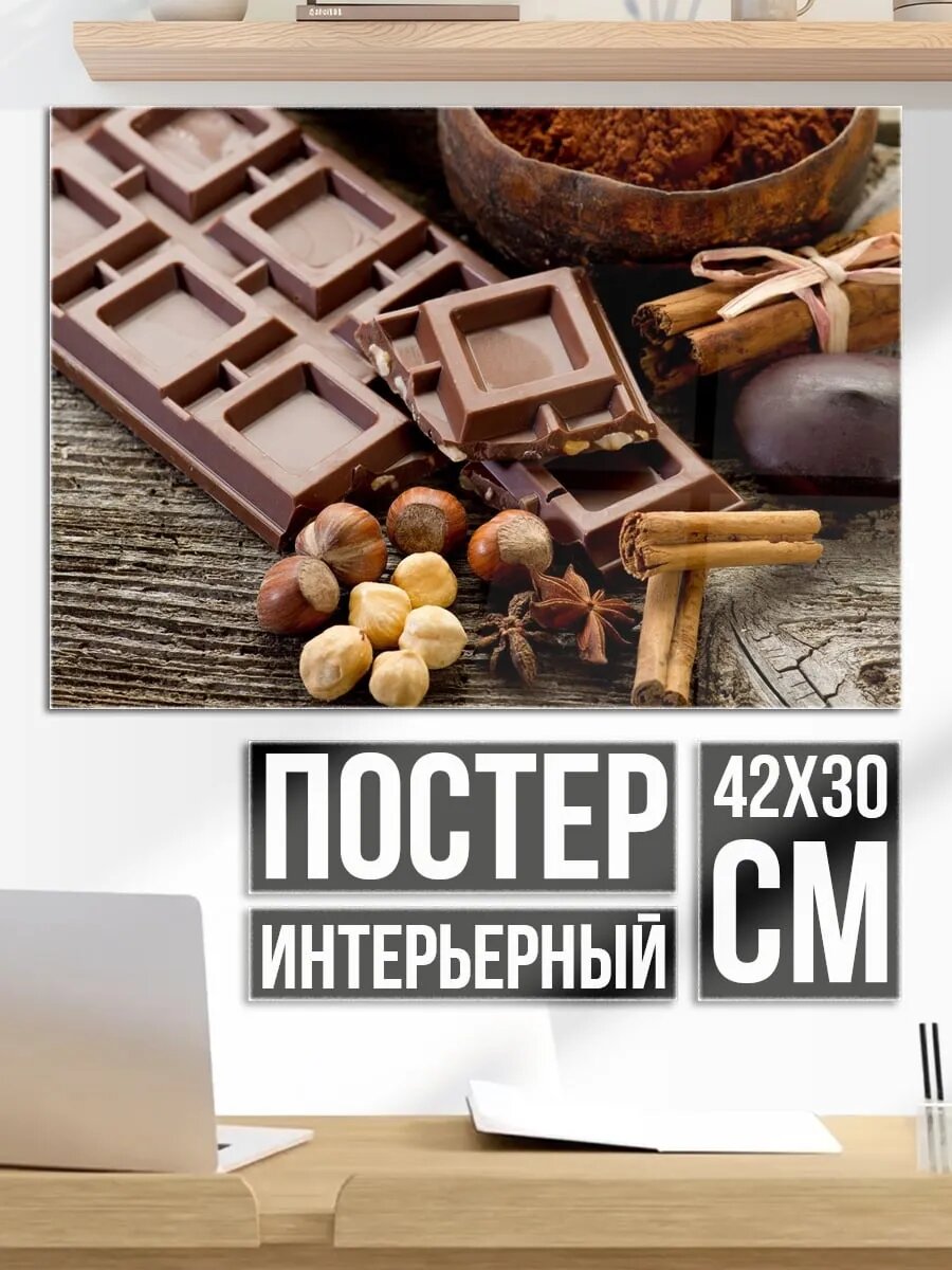 Плакат постер шоколад с орехами