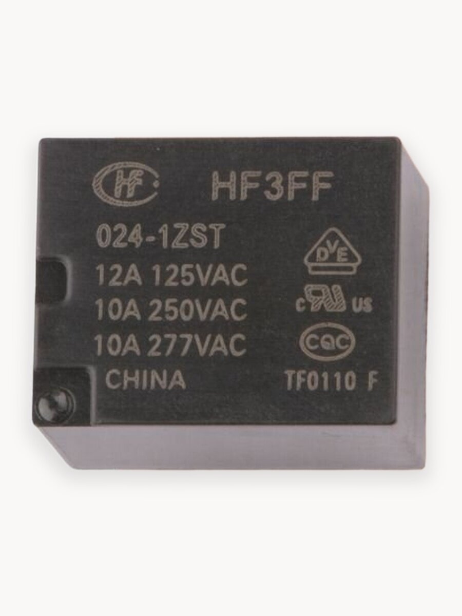 HONGFA Электромеханическое реле 24 В 10 А 277 В (AC)28 В (DC) RT III HF3FF/024-1ZST
