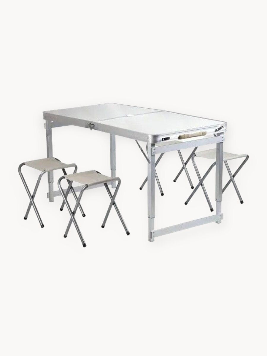 Набор Snaiden стол + 4 стула усиленный, 60x120 см, белый, водостойкий