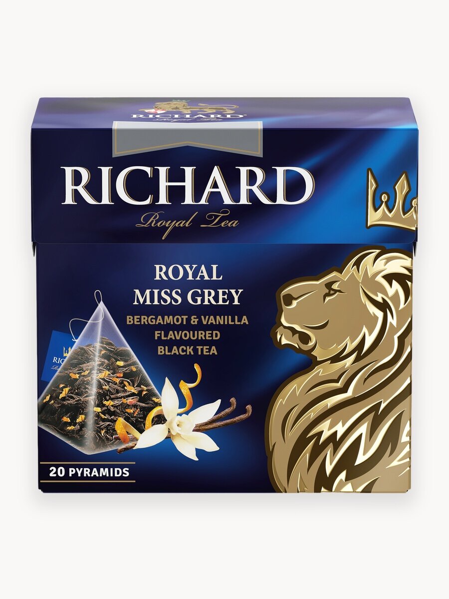 Чай черный Richard Royal Miss Grey в пирамидках, 20 пак.