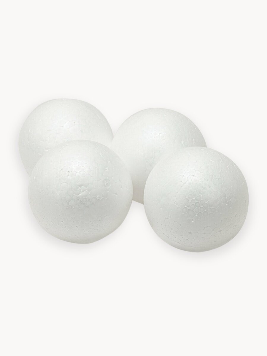 Шар из пенопласта для рукоделия 10 см, набор 4 штук, заготовки для творчества, Остров Сокровищ, 665369