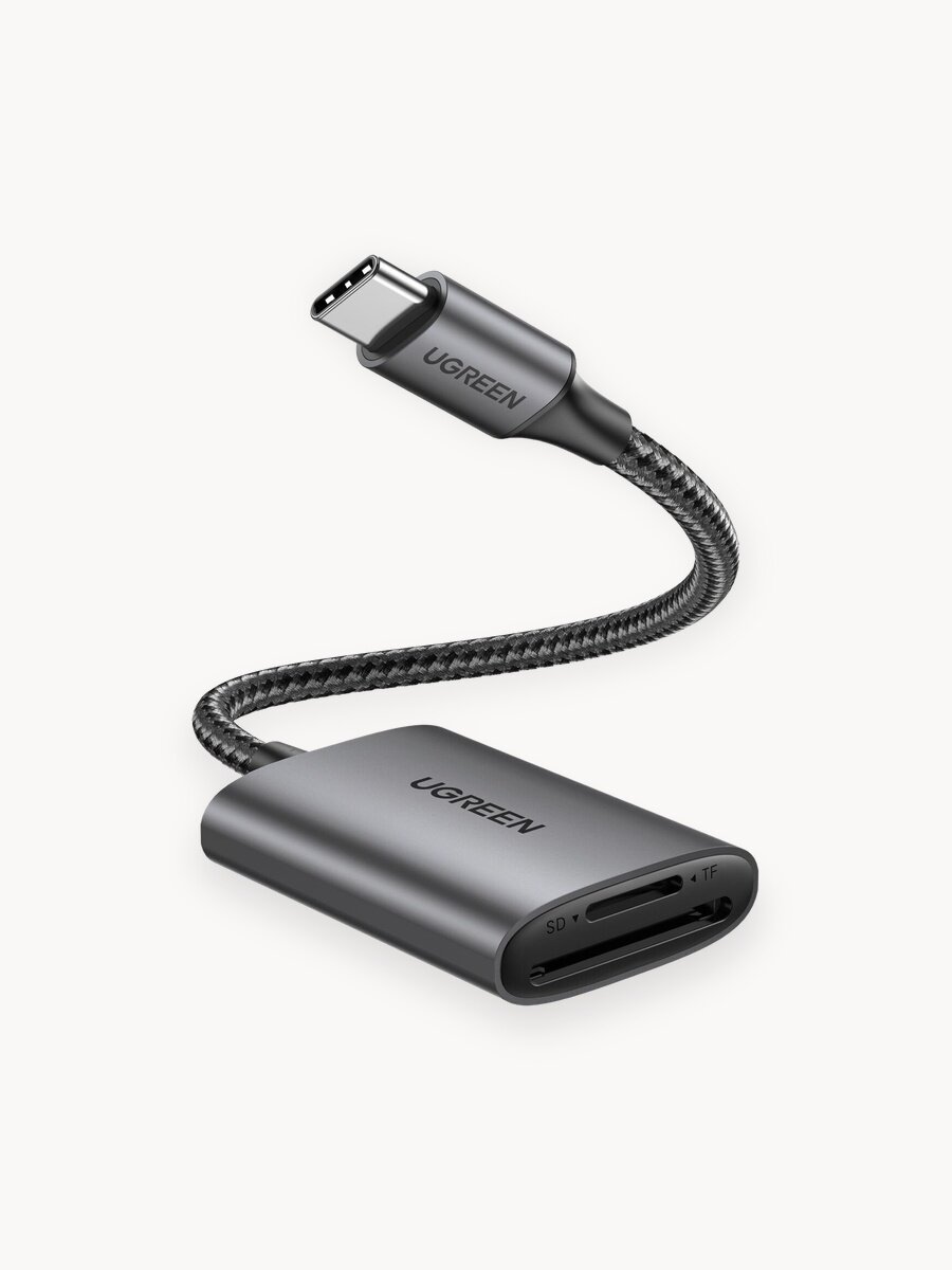 Кардридер USB-C 3.1 для карт памяти TF / SD Ugreen, серый (80888)