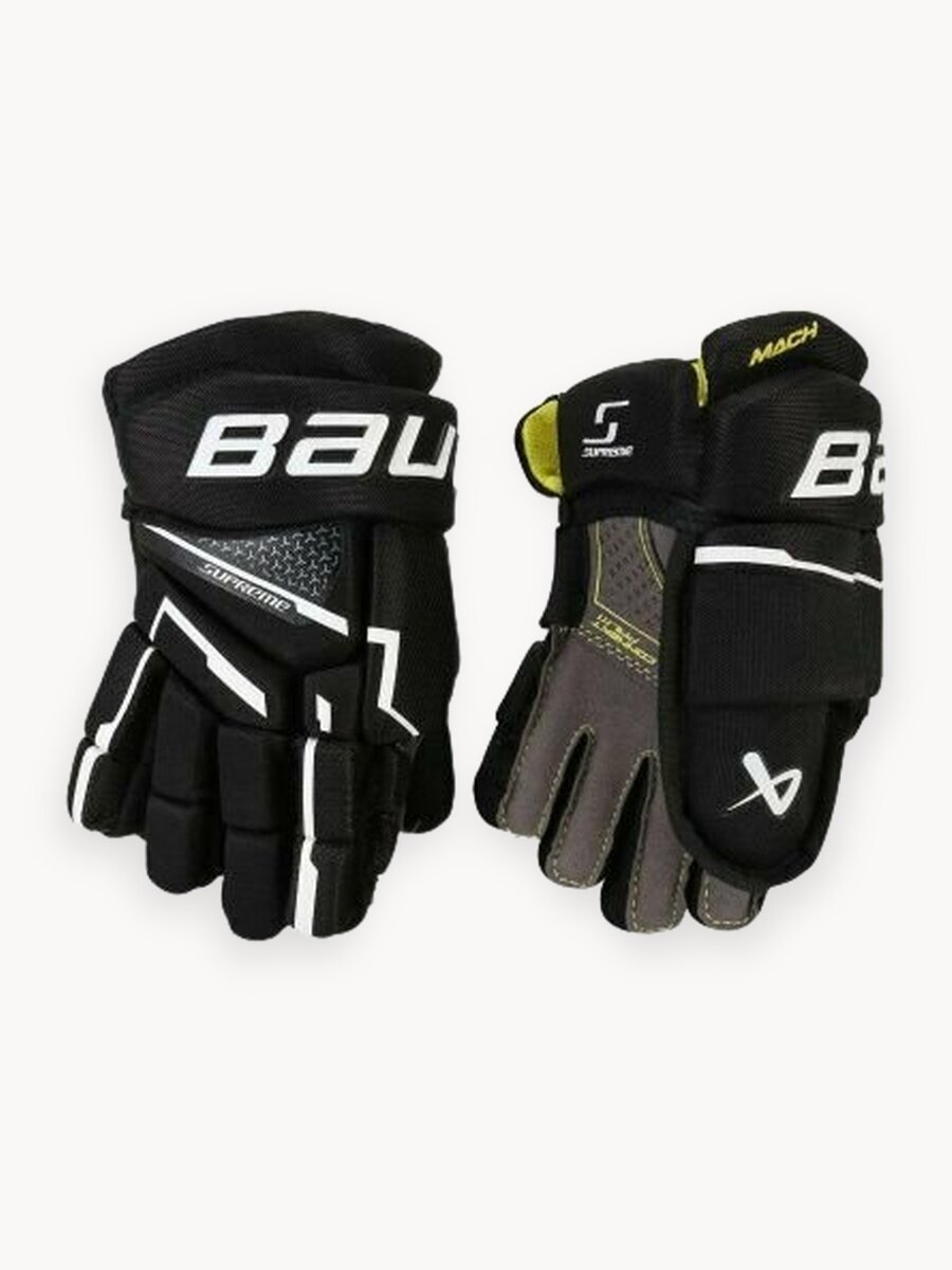 Перчатки хоккейные Bauer Supreme Mach S23 YTH black/white (1061907) (9")