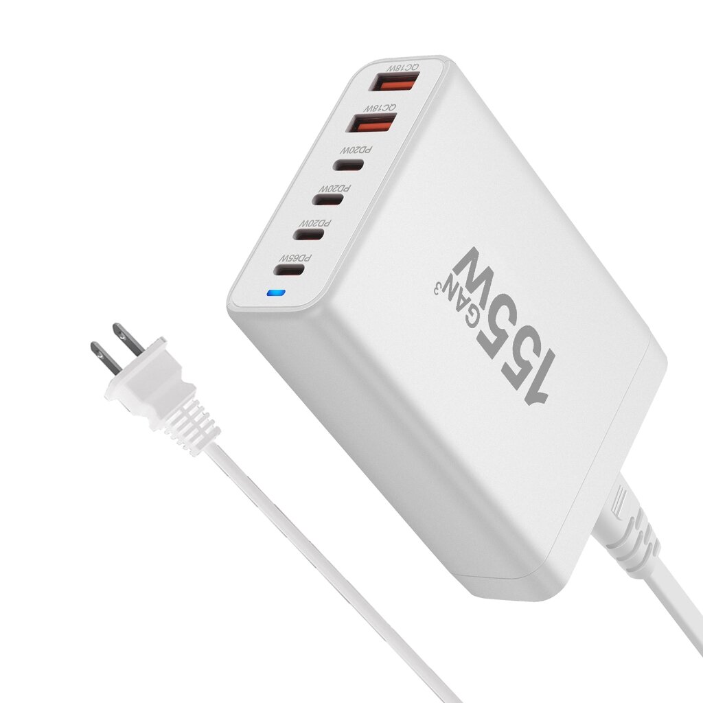 Зарядка Адаптер питания Зарядная станция с 6 портами настольного быстрого зарядного устройства USB Type C