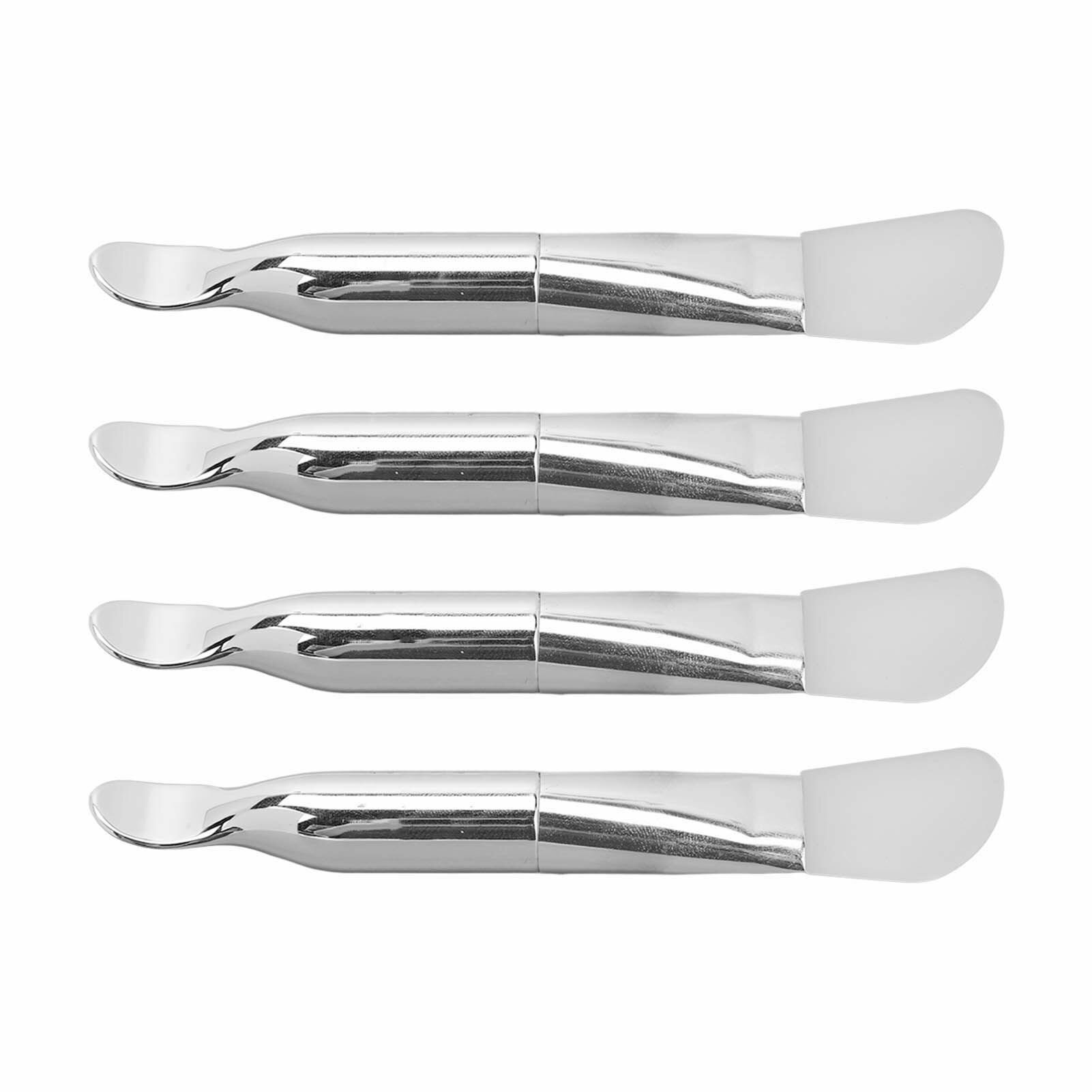 Набор кистей для маски из 4 штук, двойные силиконовые с алюминиевыми ручками, косметический инструмент для ухода за лицом