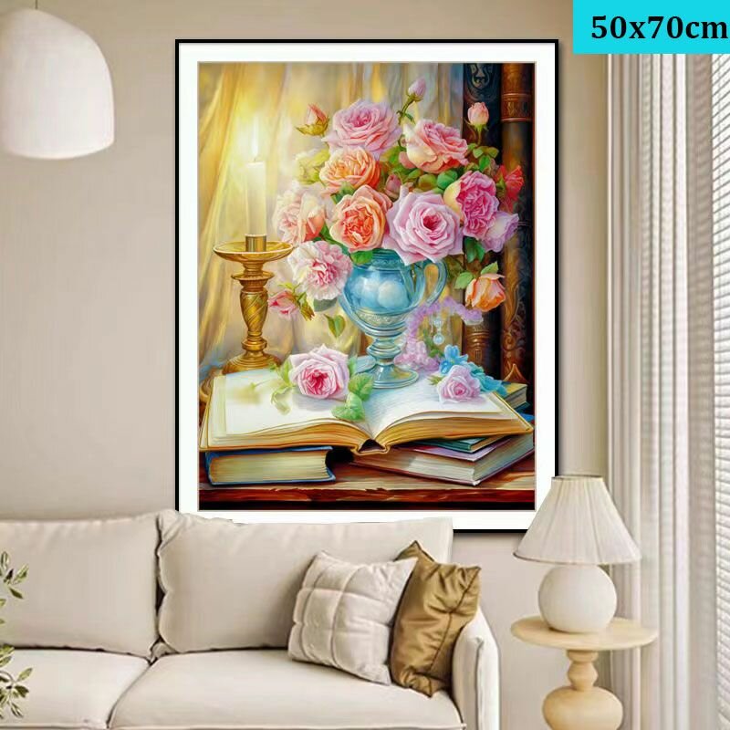 Набор для вышивания крестом, Розовая бутылка, 11CT 50x70cm, полная зашивка, LYTOOMOY (без подрамника, без рамки)