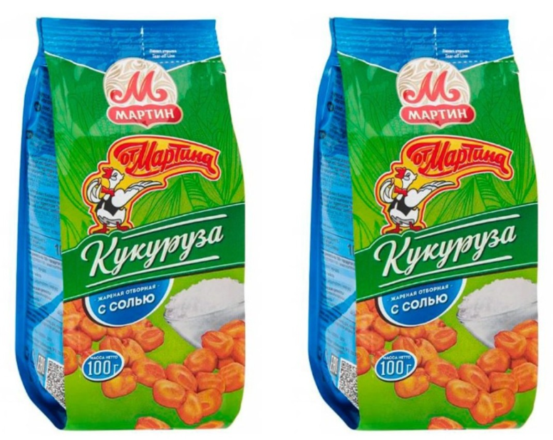От Мартина Кукуруза жареная, отборная, c солью, 100 г - 2 шт