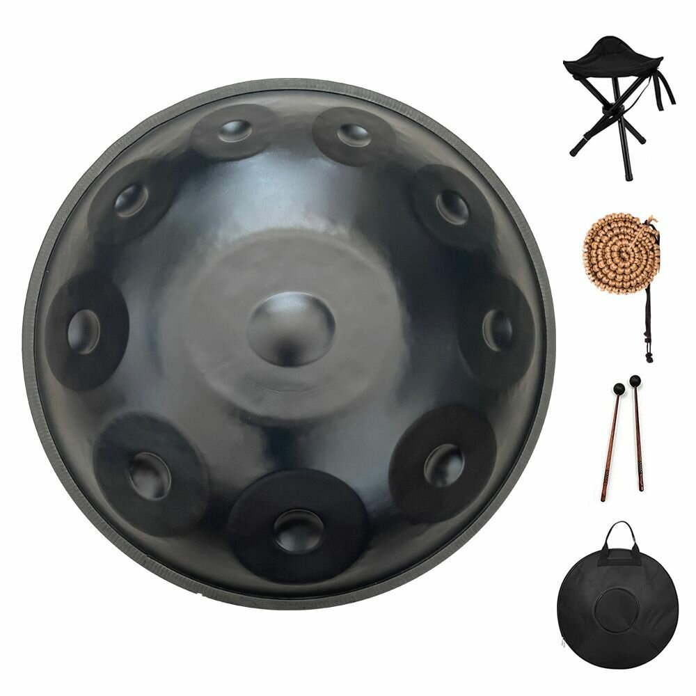 Handpan Барабанный инструмент, ре минор, 22-дюймовый стальной ручной барабан , 9 нот 440 Гц